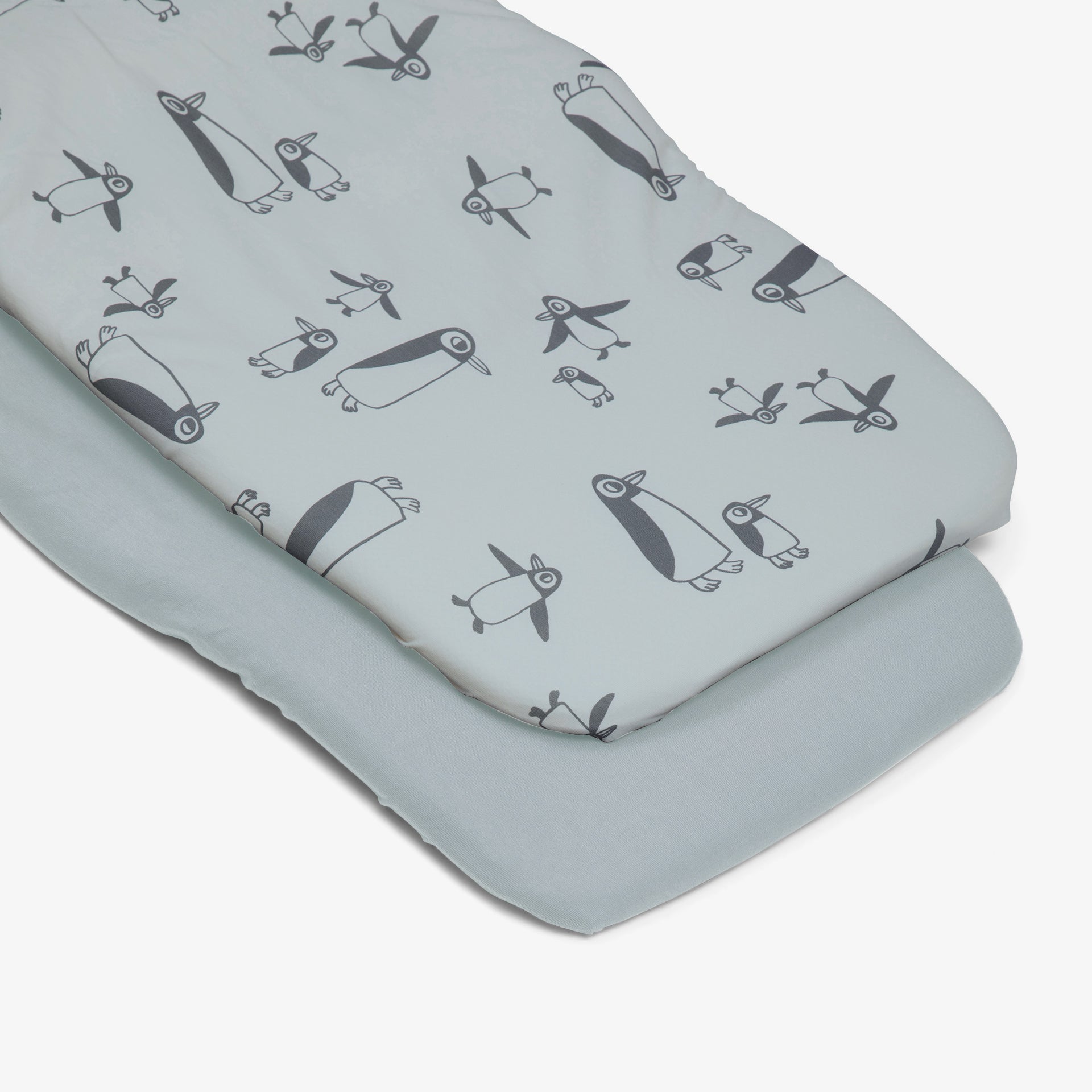 זוג סדינים לעגלה פינגווין תכלת – Shilav