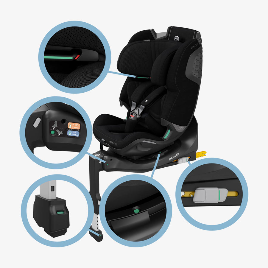 כיסא בטיחות אמרלד סלייד 360 פרו שחור – Shilav